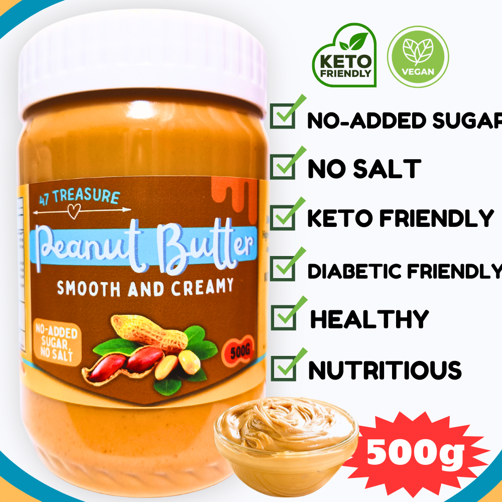 47T KETO Peanut Butter - No Added Sugar, No Salt - 500 grams | Diabetic ...