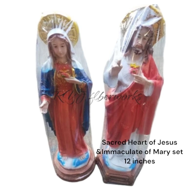 Sacred Heart of Jesus and Immaculate of Mary set(12 inches) | Shopee ...