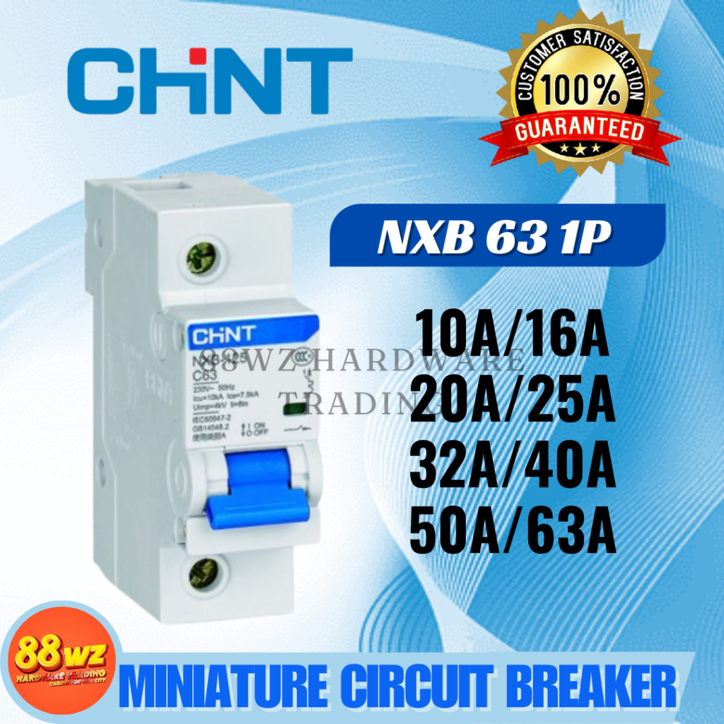 CHINT Miniature Circuit Breaker Overload & Short Protection NXB63 1P | Shopee Philippines