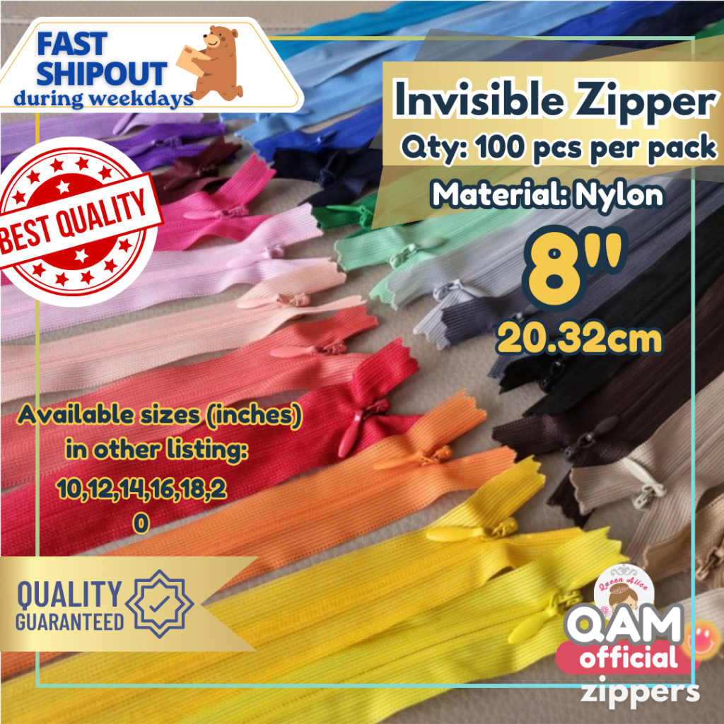 Magic/Invisible Zipper 8 inches sold by pack(100 pcs) (other sizes also ...
