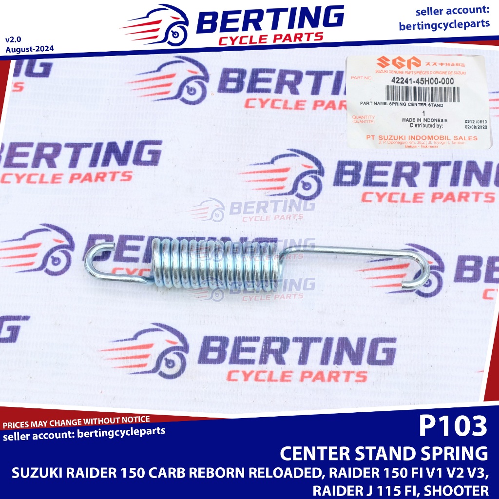 SGP SPRING CENTER STAND Suzuki Raider 150 Carb & FI V1 V2 V3 J 115 FI ...
