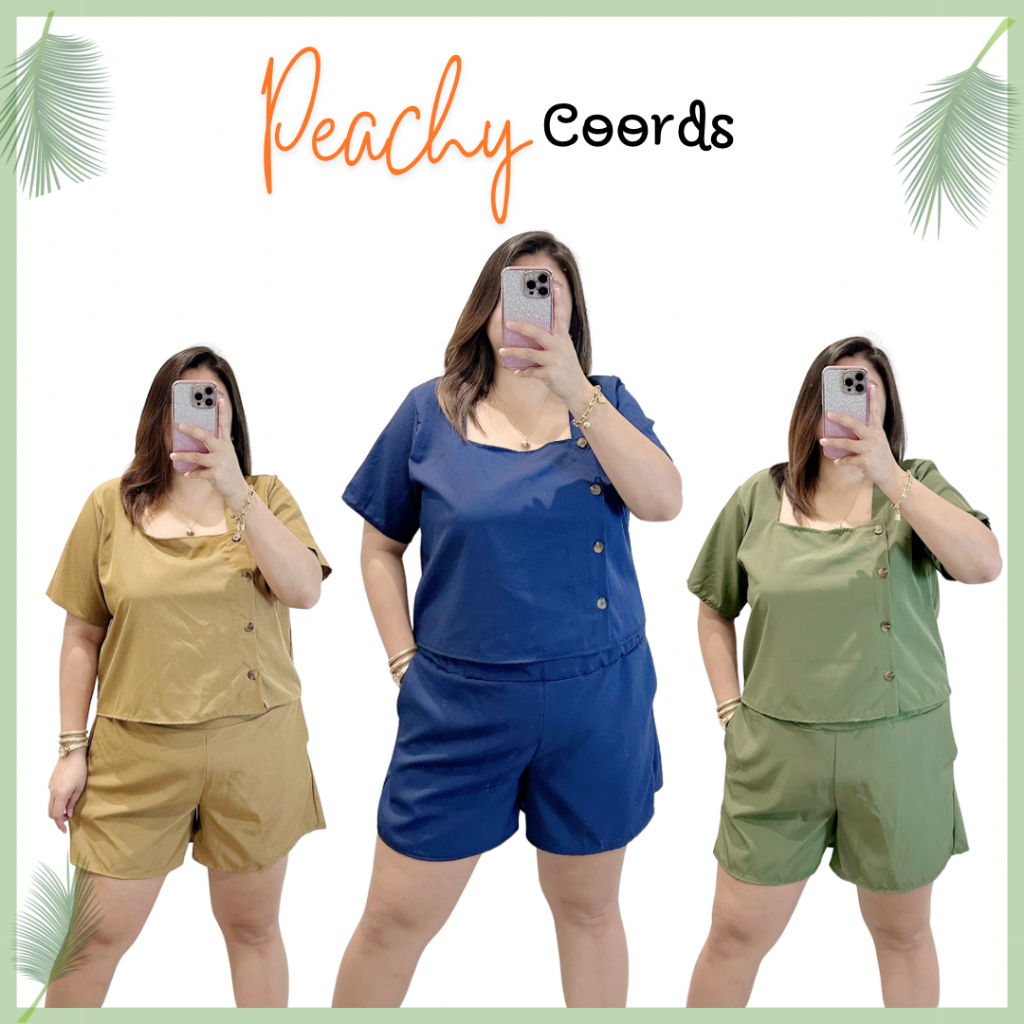 BBFEI - 2XL PEACHY WOMEN PLUS SIZE SQUARE NECK COORDINATES W 2 SIDE ...