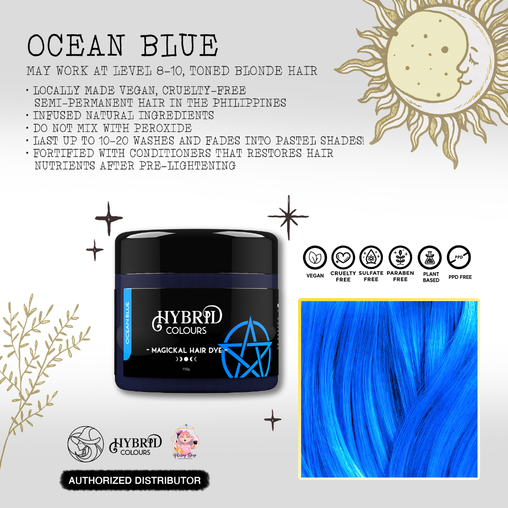Magickal Dye Ocean Blue (Sky Blue) Semi Permanent Hair Dye - Hybrid ...