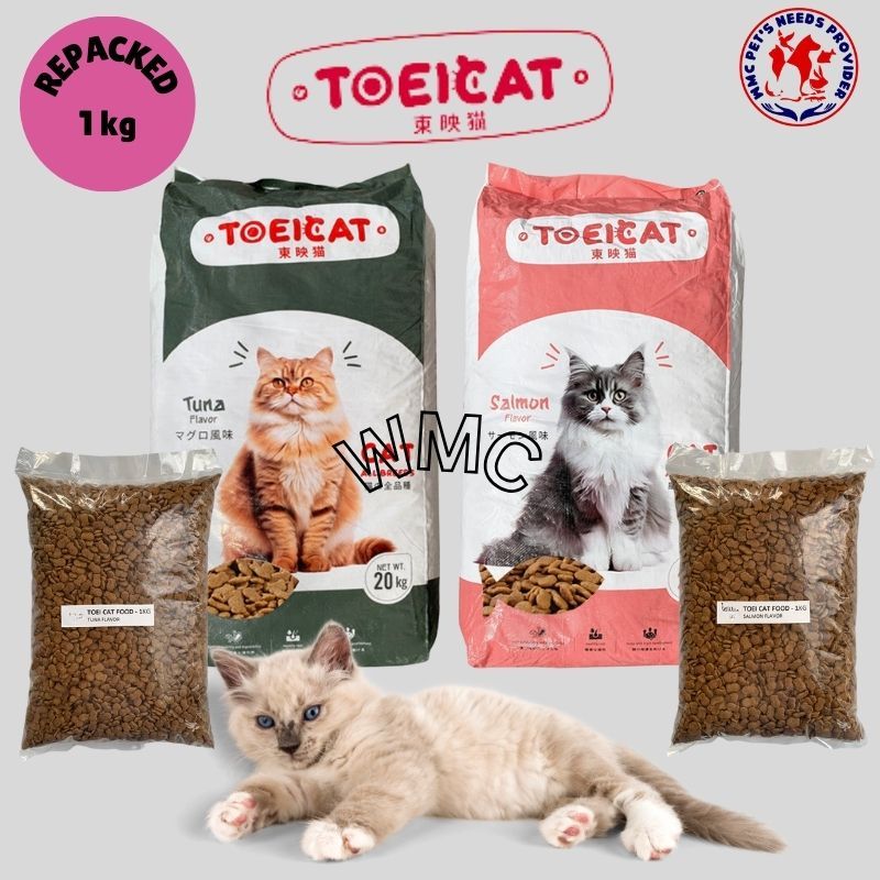 1kg ToeiCat All Stages Adult Kitten Salmon Tuna Flavor Dry Cat Food Toei Cat REPACKED WMC ...