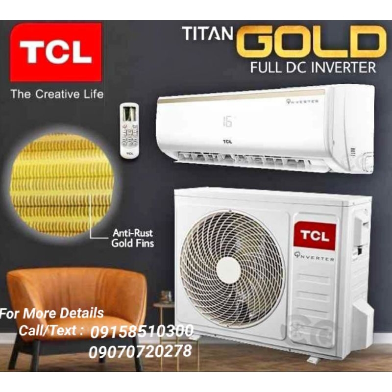TCL 1.5hp Titan Gold Inverter Split Type Airconditioner | Shopee ...