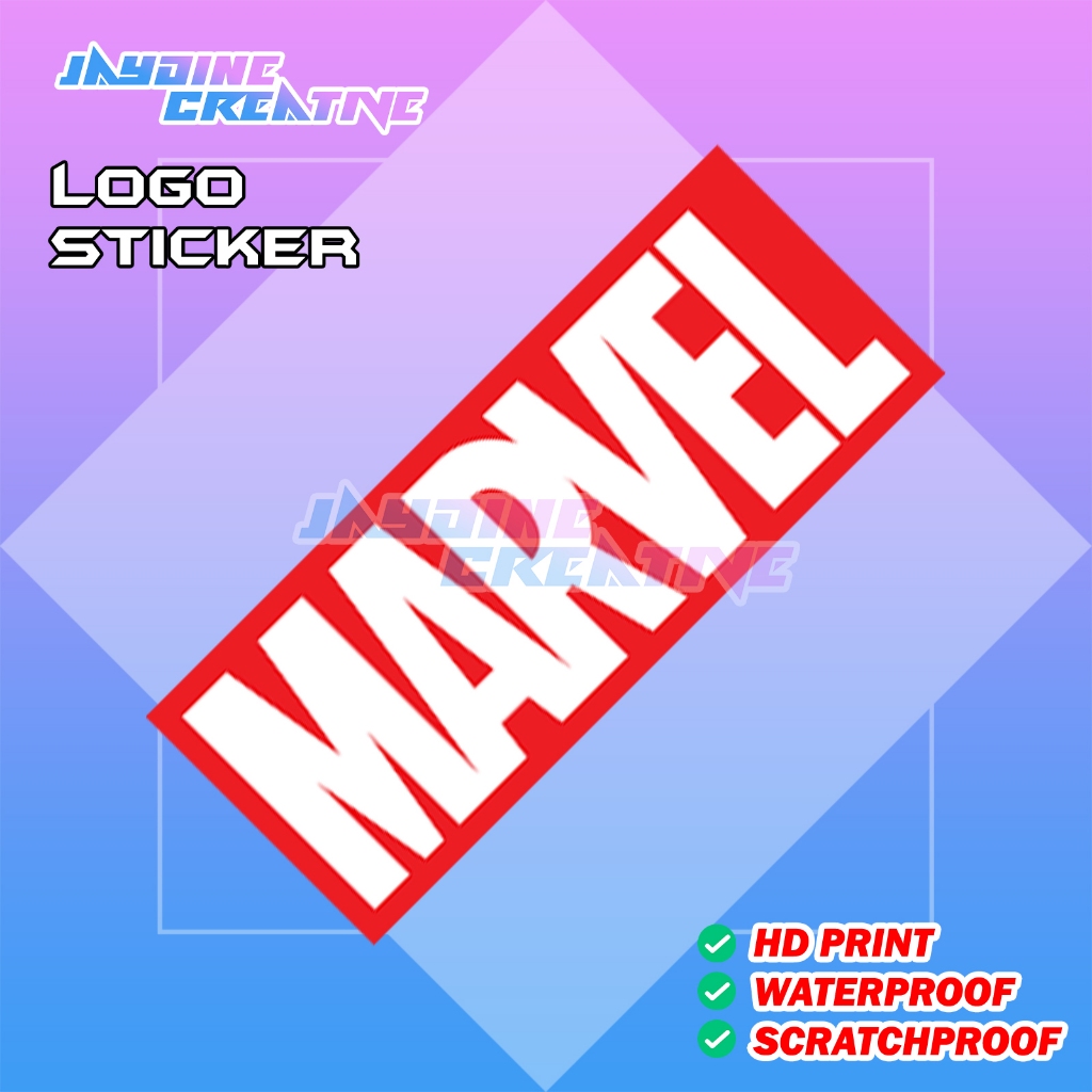 Marvel Logo Sticker, Indoor Outdoor Vinyl Sticker, Waterproof & Non ...