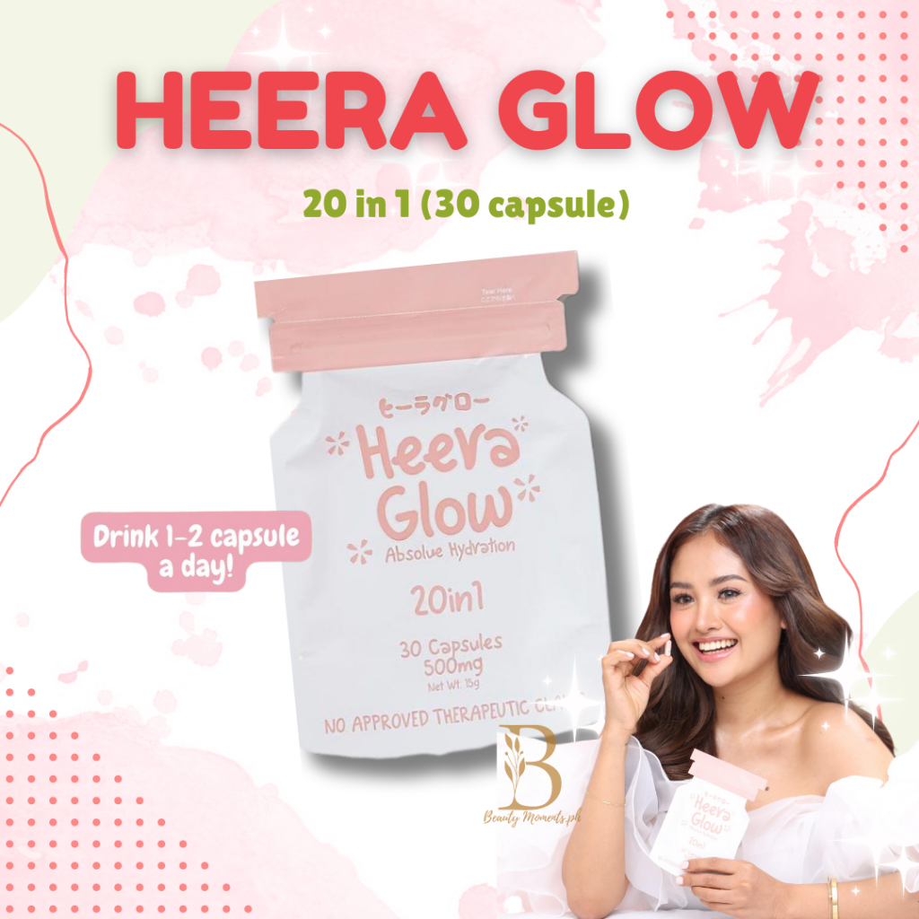 HEERA GLOW ABSOLUTE HYDRATION 20 in 1 30caps Glutathione Whitening Anti ...