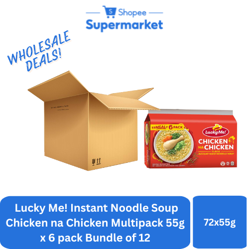 Lucky Me! Instant Noodle Soup Chicken na Chicken Multipack 55g x 6 pack ...