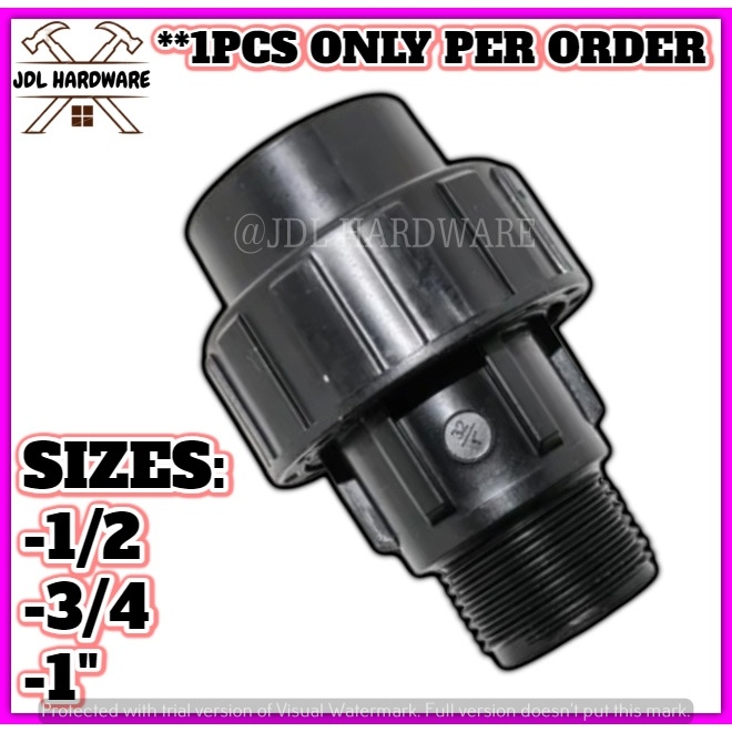 3802 1PCS MALE ADAPTOR (1/2, 3/4, & 1INCH) PE Fast Direct Head PVC ...