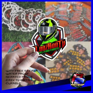Customized Vloggers Logo sticker for Motovloggers, Club, Company, etc ...