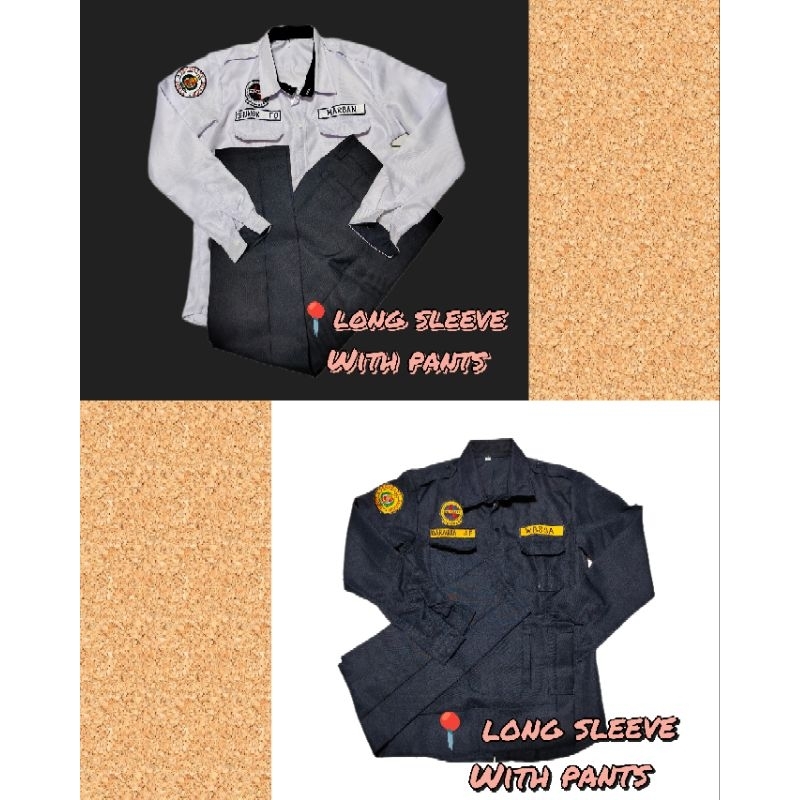 Long sleeve for Security Guard with semi baston pants | Shopee Philippines