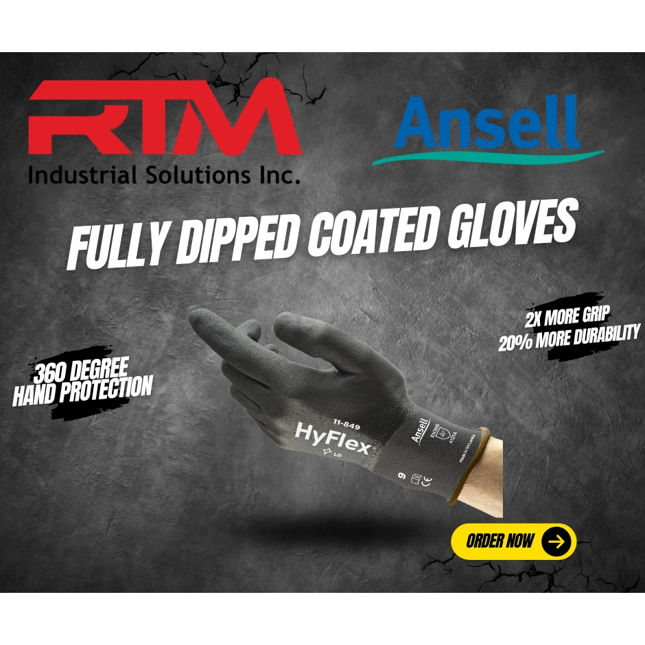 Ansell Hyflex 11-849 Fully Dipped Nitrile Coated Gloves | Shopee ...
