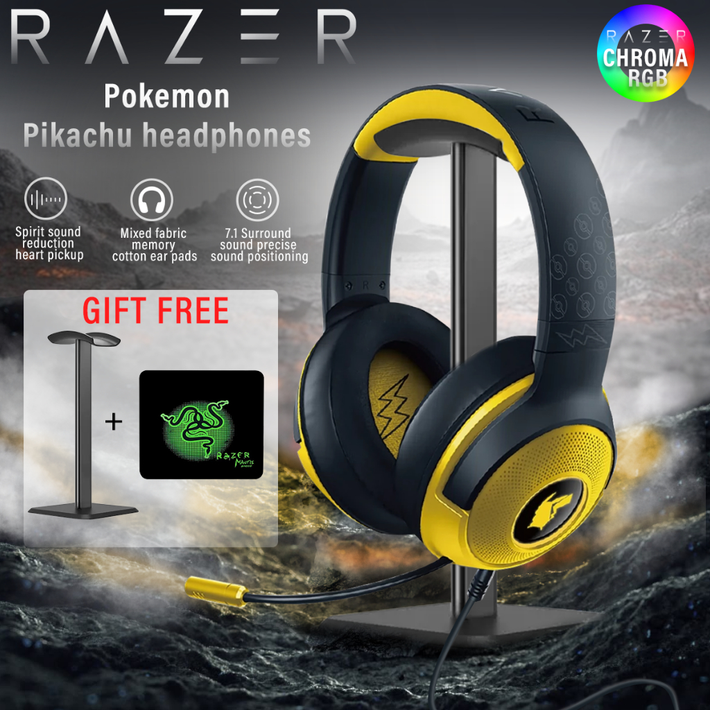 Razer V3X Pokemon Pikachu Limited Edition Kraken V3 Wired Gaming ...