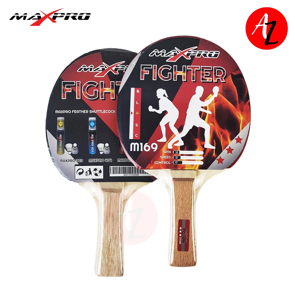 Maxpro Fighter M169 Table Tennis Racket Ping Pong Bat 3 Star | Shopee ...