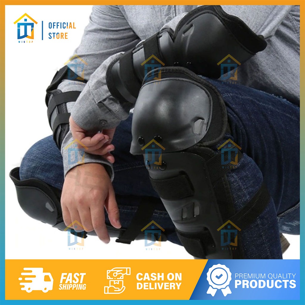 Wintop】 4n1 Set Black Safety and Protective Elbow and Knee Safety ...