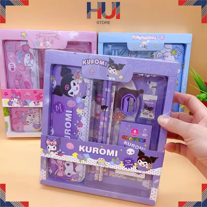 12pcs Sanrio Stationery Set Kuromi Melody Pencil Pencil Case Ruler ...