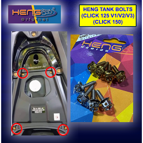HENG Orig. Under Seat Tank Bolts for HONDA CLICK 125 V1/V2/V3 & CLICK 150 - sold as set/4pcs ...