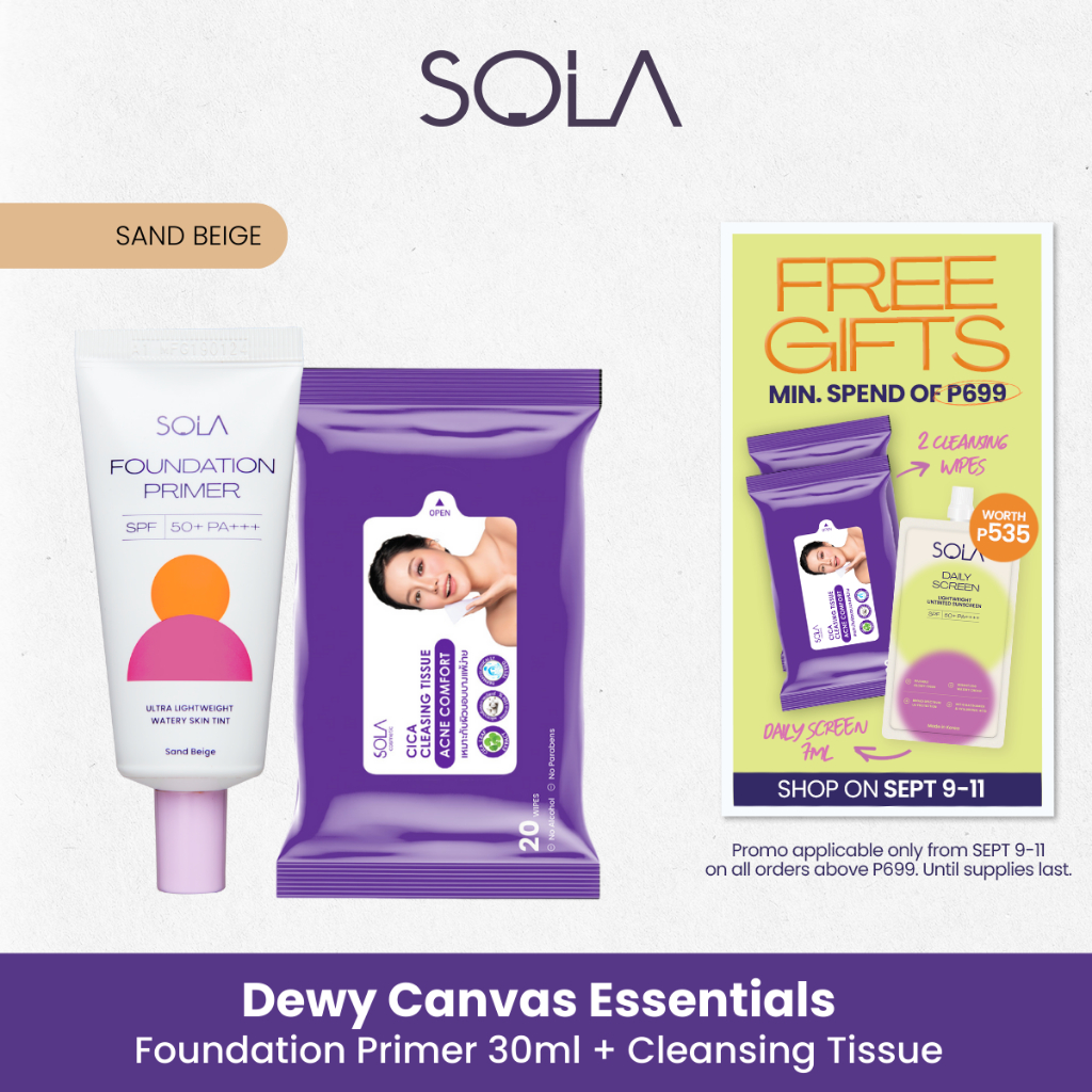 Sola Foundation Primer SPF50PA+++ 7ml - Light Beige Travel Duo (Tinted ...