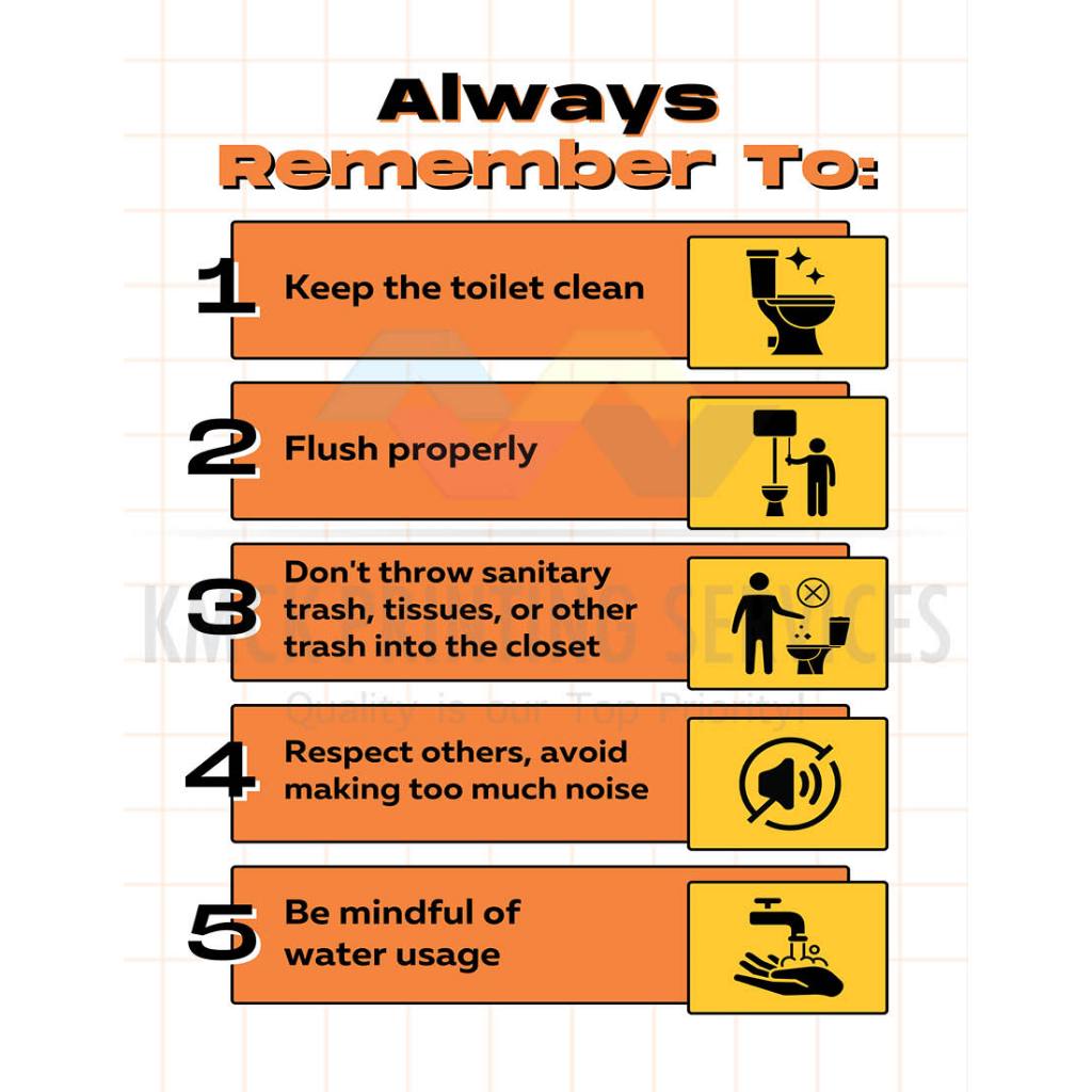 RESTROOM ETIQUETTE-TOILET RULES Signage | Shopee Philippines