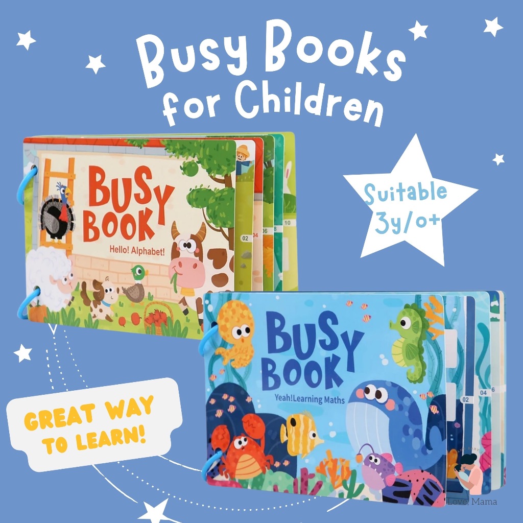 Love Mama Activity Book Quiet Book Busy Book Montessori Sticker Book ...