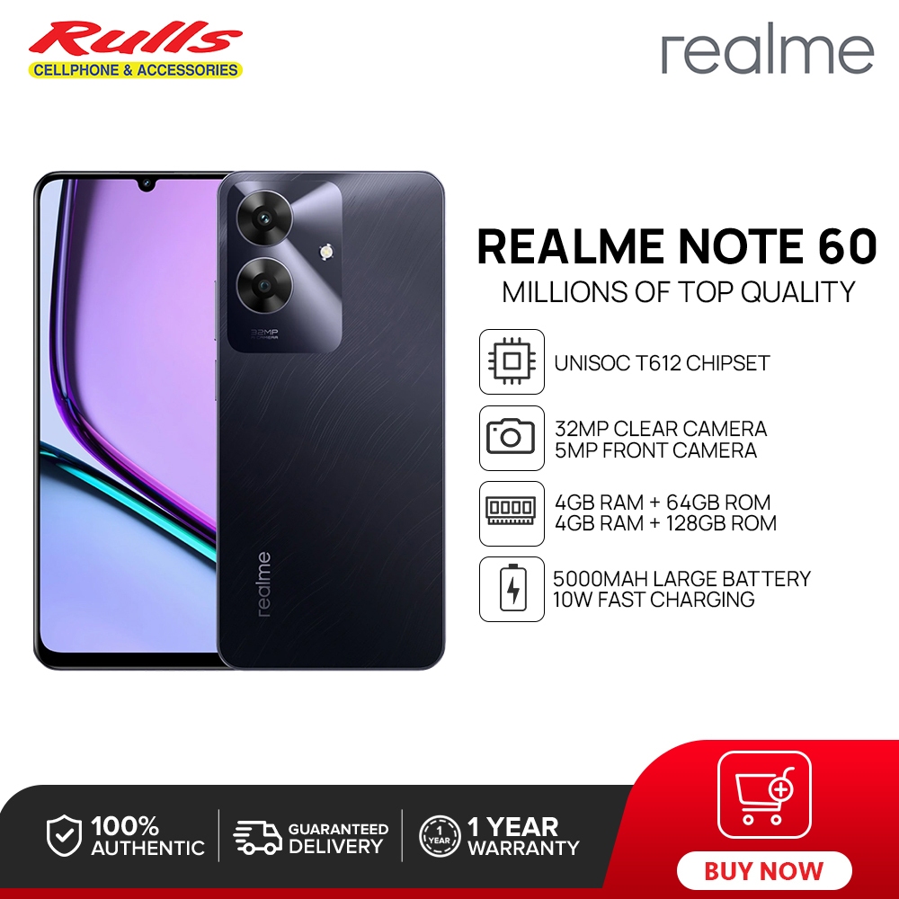 realme Note 60 Smartphone | 4GB+64GB / 4GB+128GB | Unisoc T612 | 32MP ...