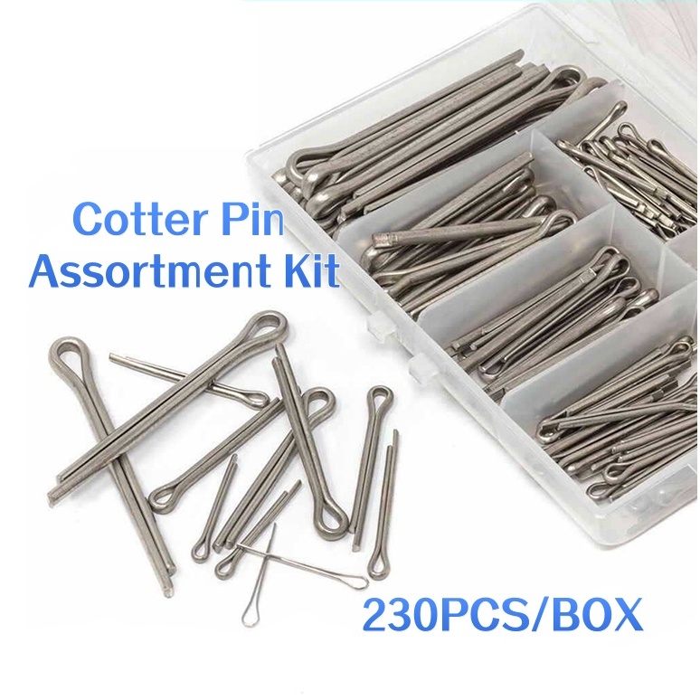 230Pcs Split Cotter Pin Zinc Plated Hitch Pins U Shape Fastener Pin ...