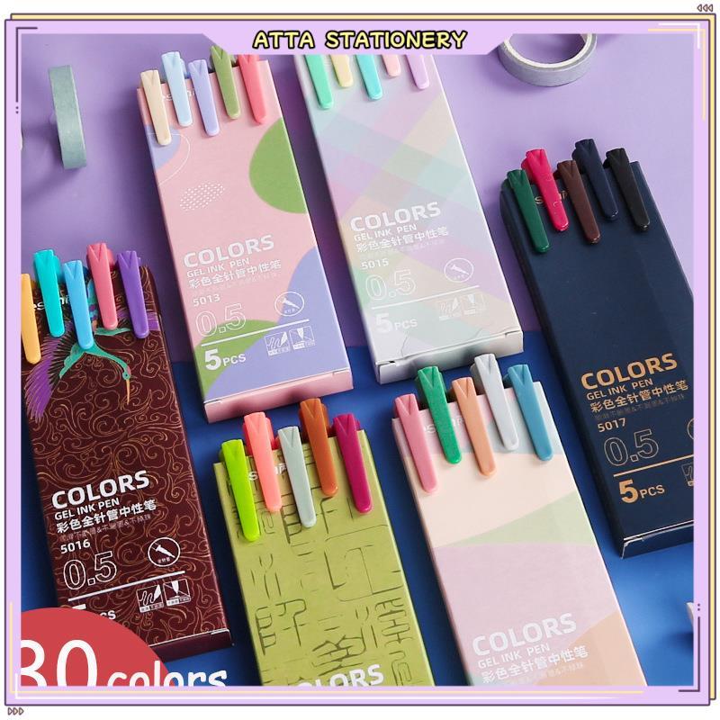 0.5mm Colored 5pcs Gel Pen Set Pastel Color Pens Morandi Marker ...
