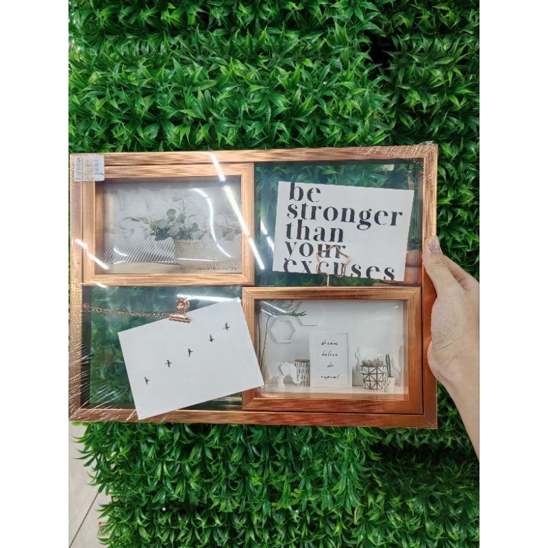 Collage Photo Frame wood and steel photo frame | Shopee Philippines