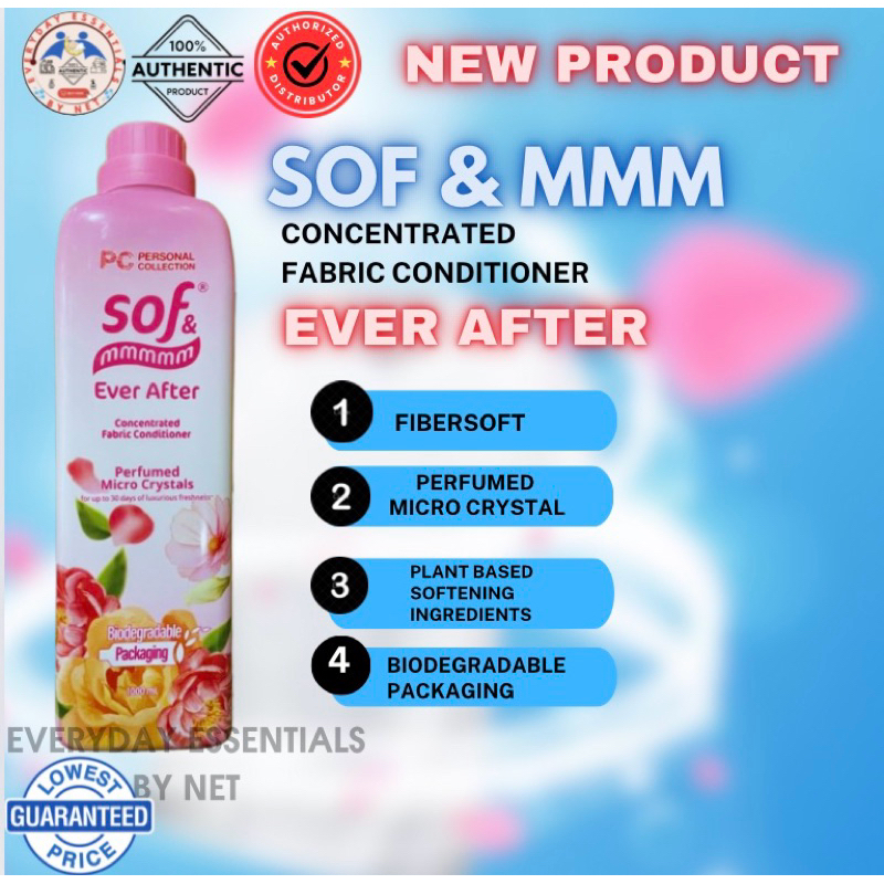 NEW AND IMPROVED SOF EVER AFTER CONCENTRATED FABRIC CONDITIONER 1000ml ...