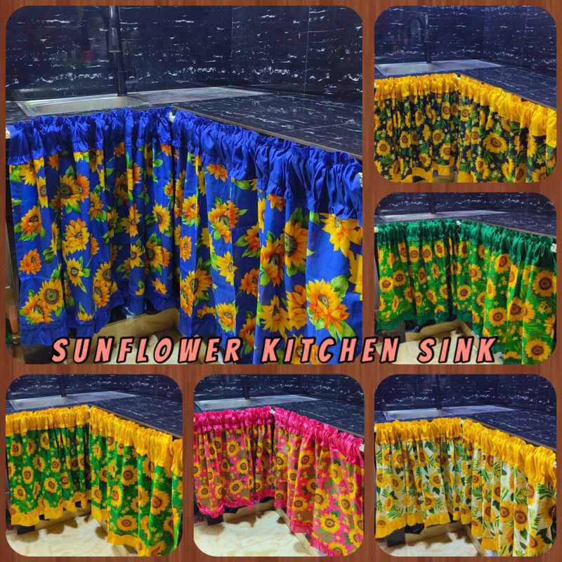 Sunflower Design Kitchen Sink/ Kurtina Sa Lababo 60x30 Inches for ...