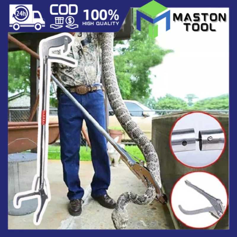 120cm Snake Stick Catcher Stainless Steel Snake Tongs Clamp Long Handle ...