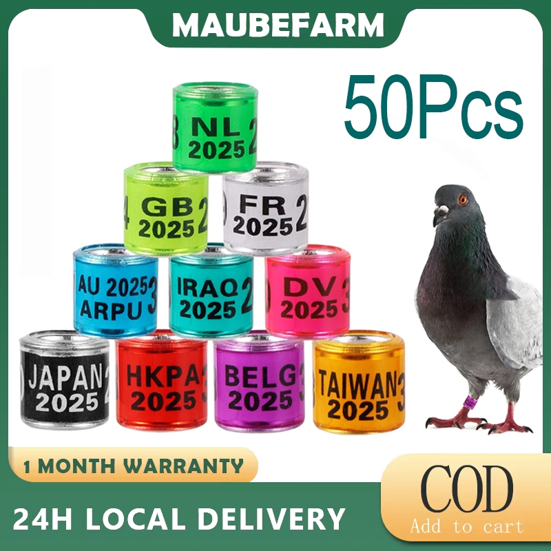 50Pcs Aluminum Plastic Ring 2025 Pigeon Ring Bird Foot Ring Racing ...