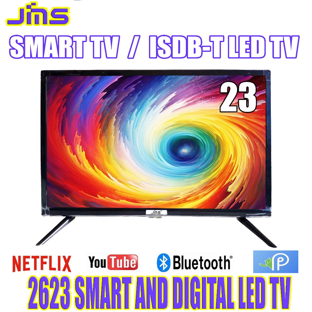 JMS SMART TV DIGITAL ISDB-T WITH BLUETOOTH LED TV 2623 SMART WITH 23 INCH SCREEN | Shopee ...