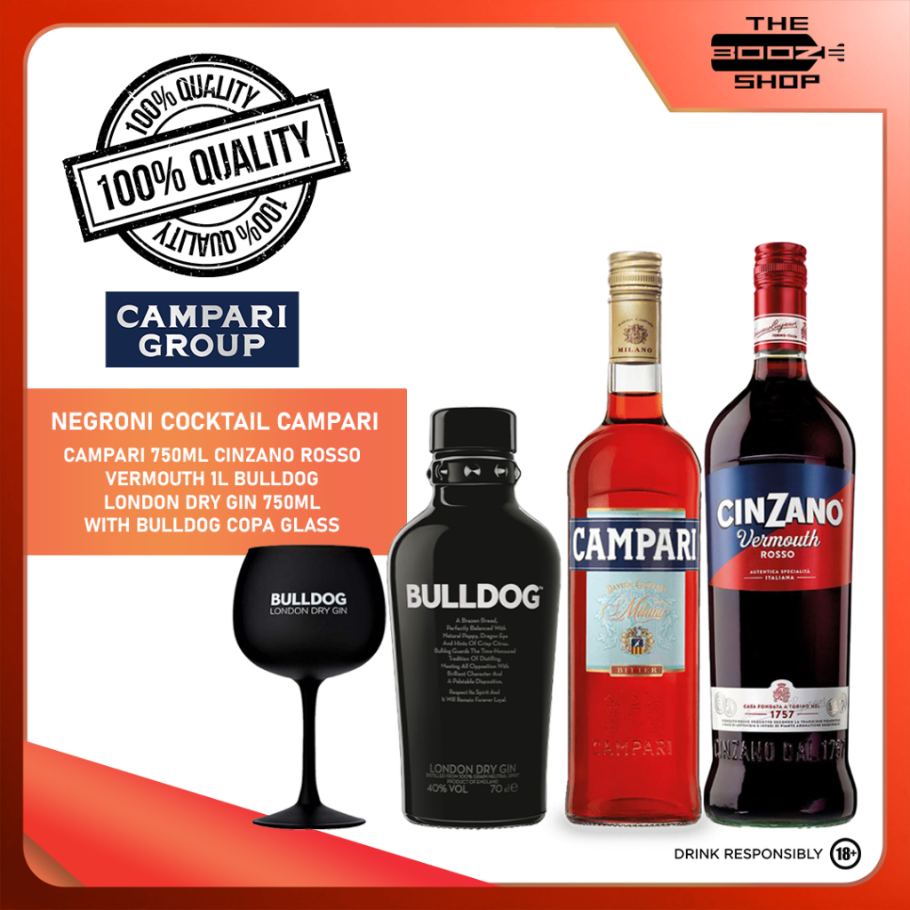 Campari Bundle: 1x Bulldog London Dry Premium Gin 750ML+ Campari Bitter ...