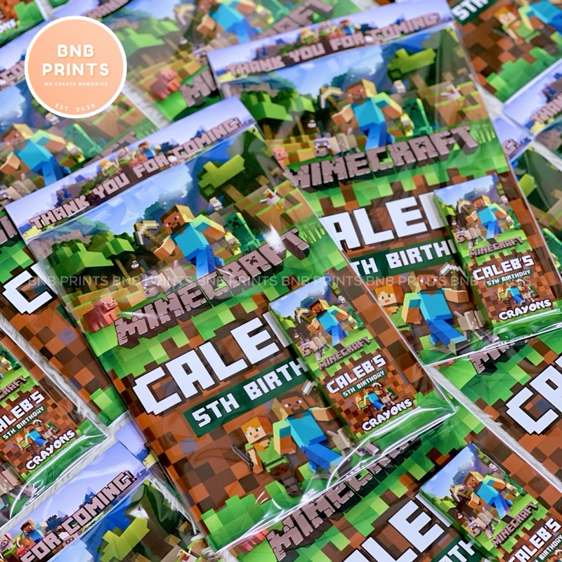 MINECRAFT THEME COLORING BOOK CUSTOMIZED WITH CRAYONS AND PACKAGING ...
