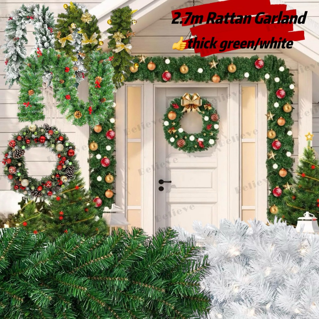 White garland for christmas garland decorations for home artificial ...