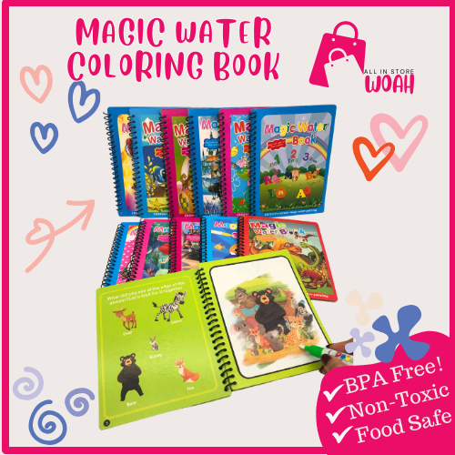 WOAH Magic Water Drawing Coloring Book BT0188 | Shopee Philippines