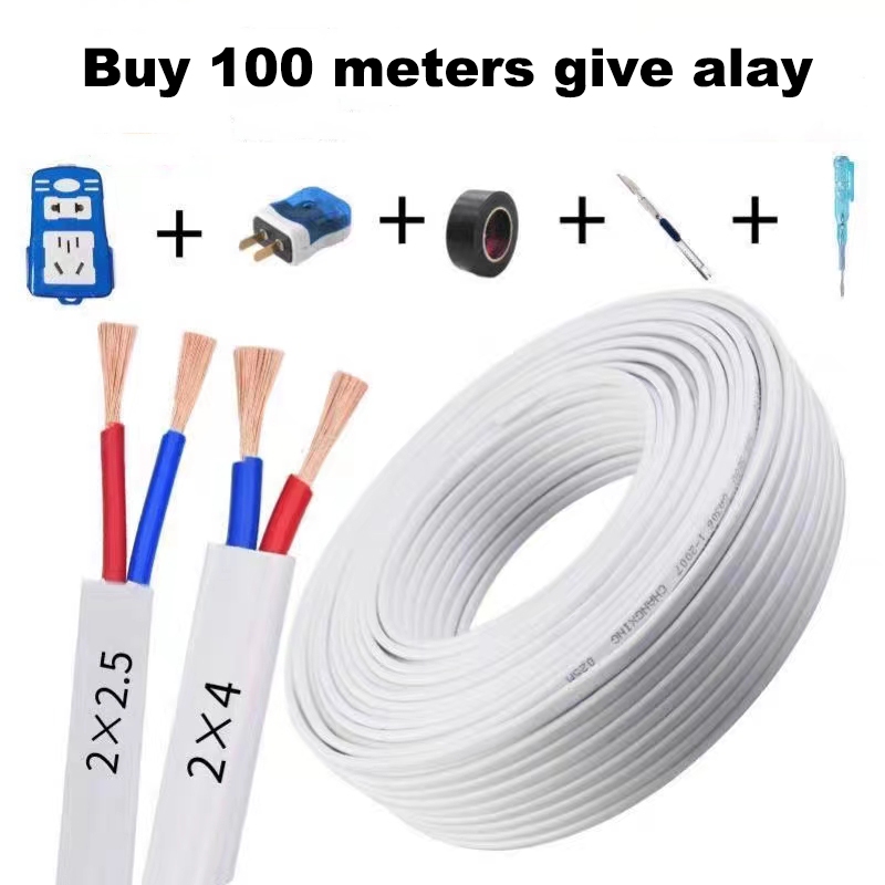 50m 100meters 2 Core Heavy Duty Wire Flat 1000W Electric Cable ...