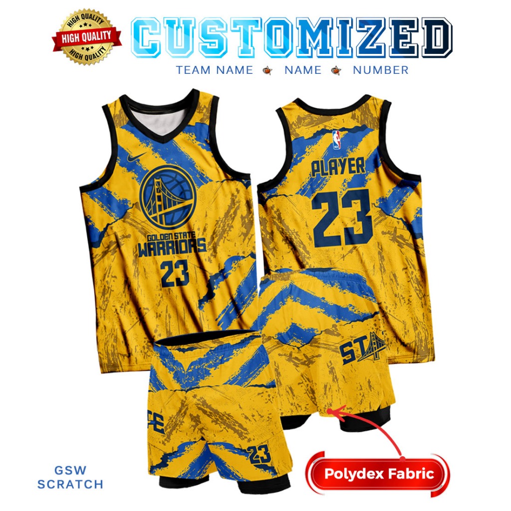 SCRATCH GSW DESIGN BASKETBALL SANDO/SHORT CUSTOMIZED FOR ADULT AND KIDS ...