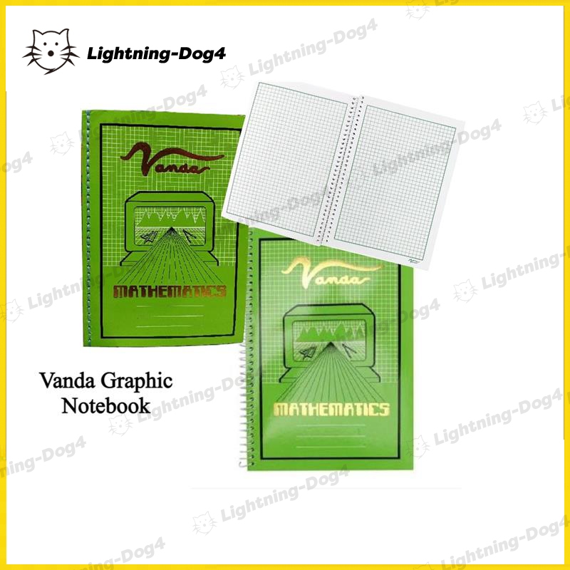 1Pad Vanda Mathematics Graphing Notebook Spiral and Yarn 80 Leaves With ...