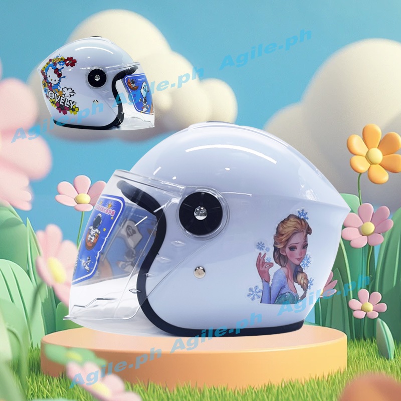 Light Blue Helmet for Kids 3-18 Years old with Black Foam Stickers ...