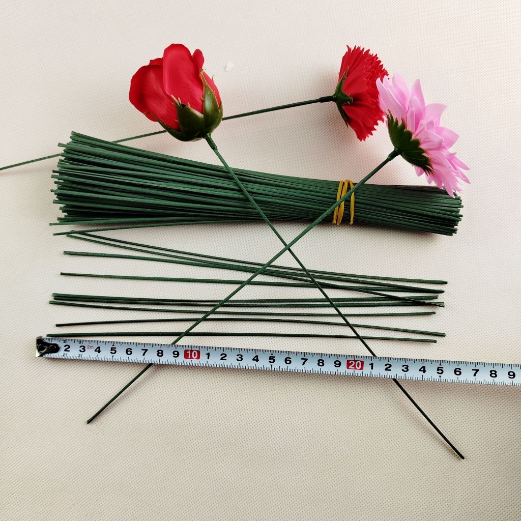 10pcs Floral Stem Wire Green Wire Handmade Rose Pole Wire Flower DIY ...