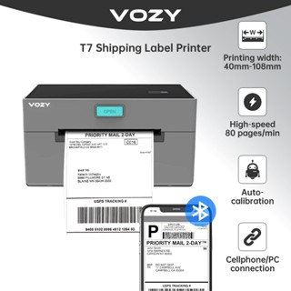 VOZY T5/T7 Thermal Printer A6 Waybill Barcode Shipping Label Bluetooth ...