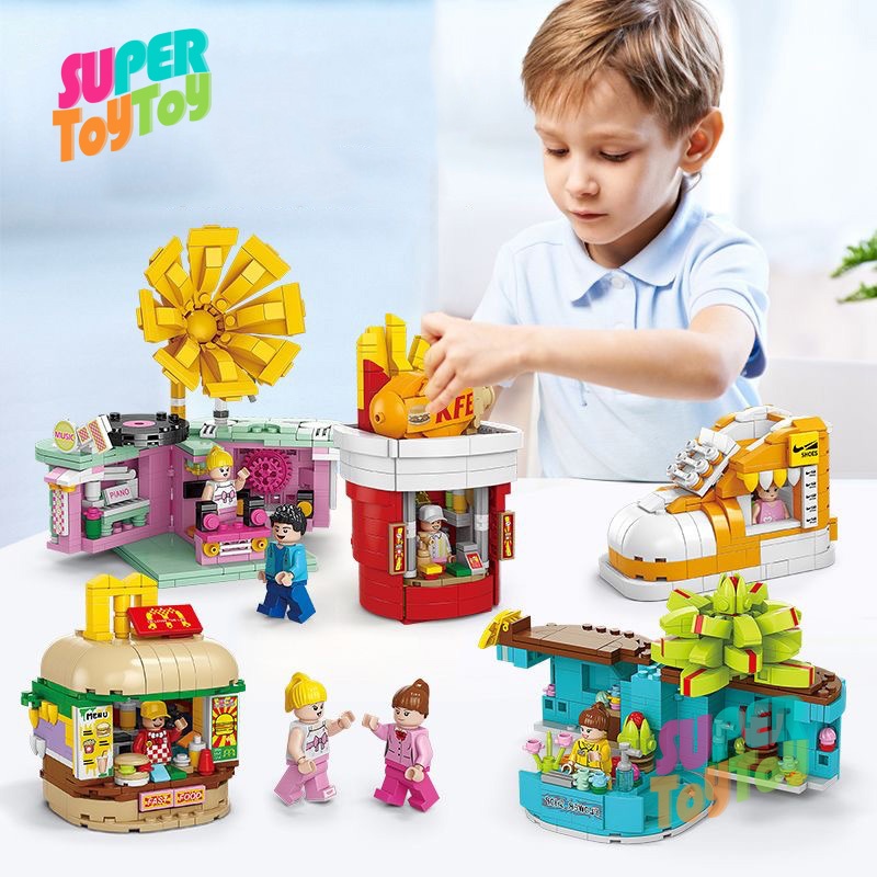 LELE Brand Commercial Mini street full set City Series Building Blocks ...