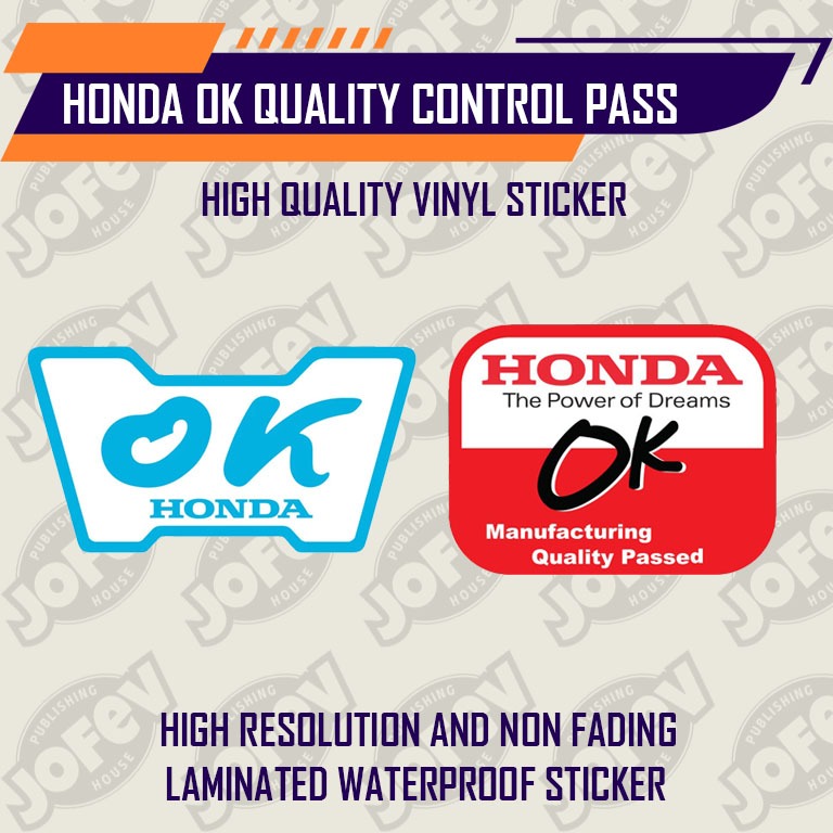 Honda OK STICKERS | ORIGINAL SIZE | HIGH QUALITY | Shopee Philippines
