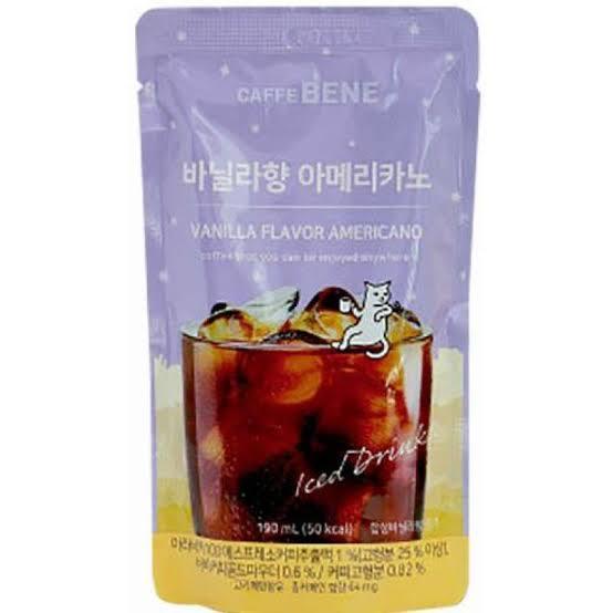 CAFE BENE VANILLA AMERICANO 190ML KOREAN POUCH DRINK LAHAT FOOD ...