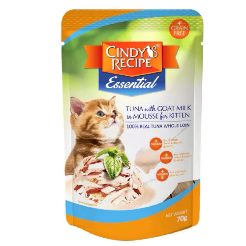 Cindy's Recipe Essential 70g (KITTEN) Cat Wet Food(TUNA W/ goatmilk ...