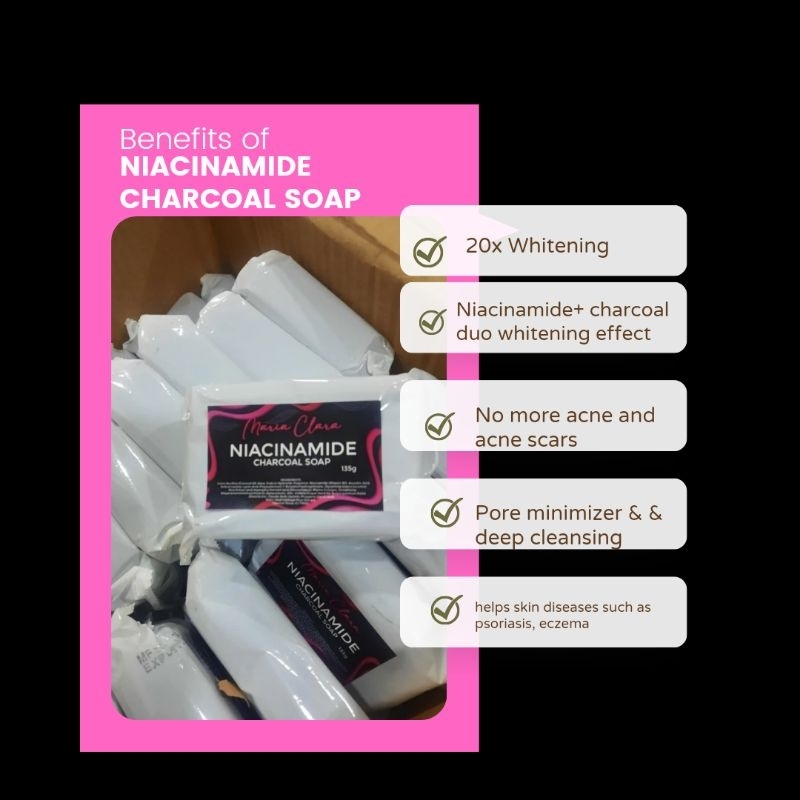 Maria Clara Niacinamide Charcoal Soap 10xwhitening | Shopee Philippines
