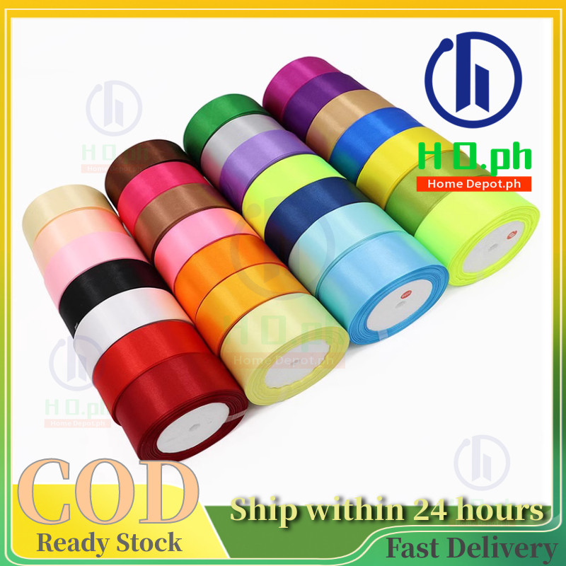 COD Various colors 25 yards/roll 4 cm ribbon satin ribbon decorative ...