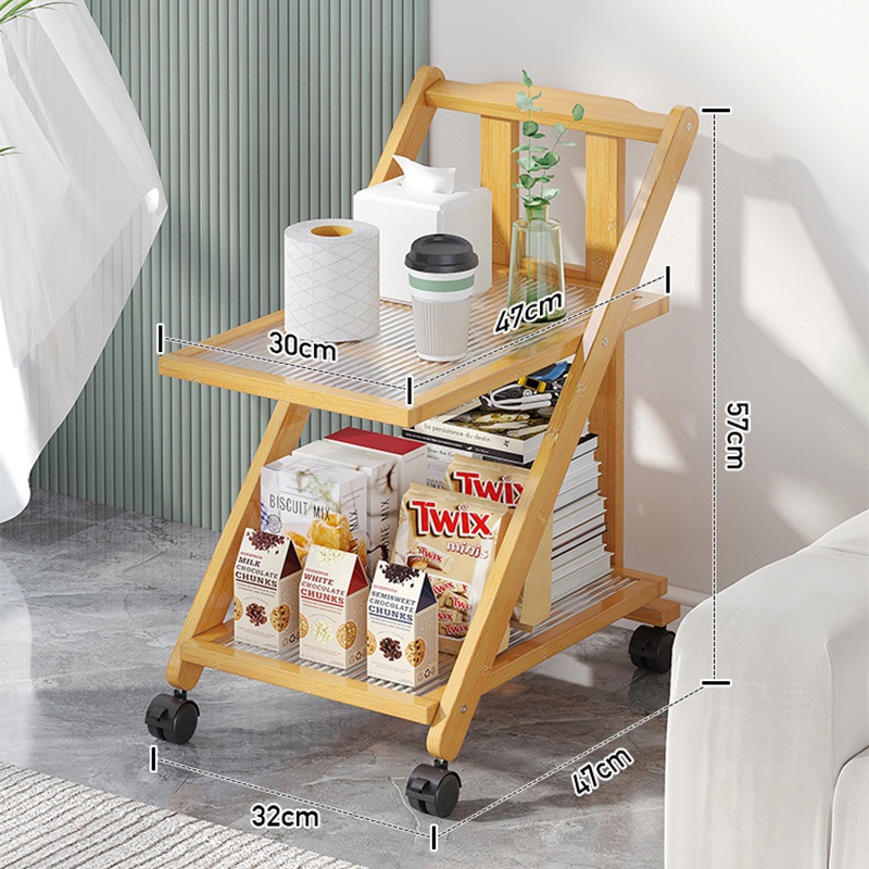 Foldable Table Storage Rack Sofa Side Table Storage Rack Multi-function ...